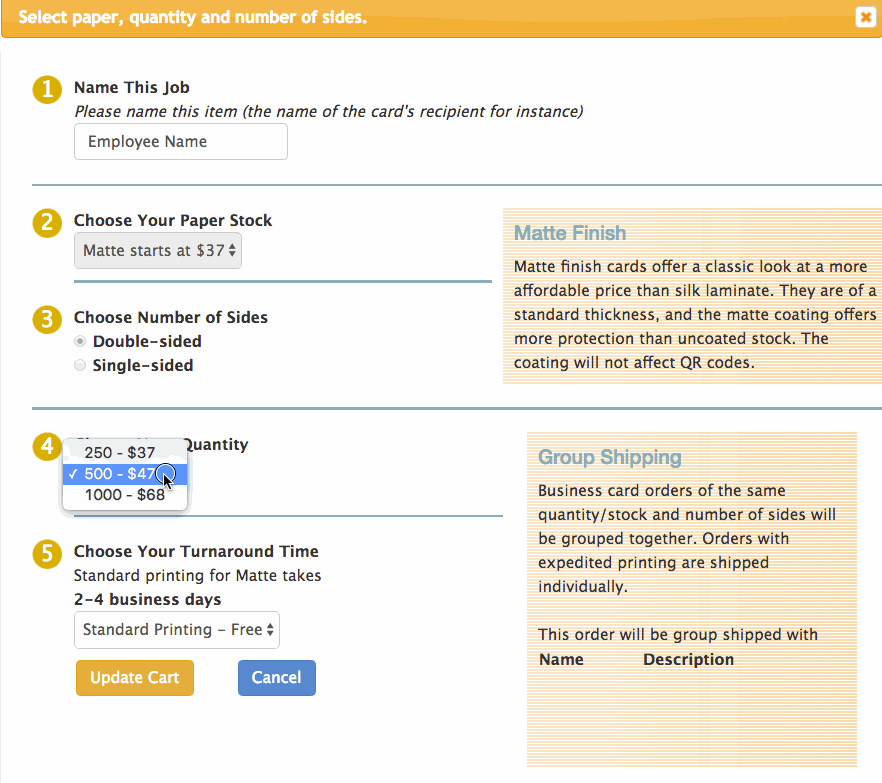 Business Card Star Help